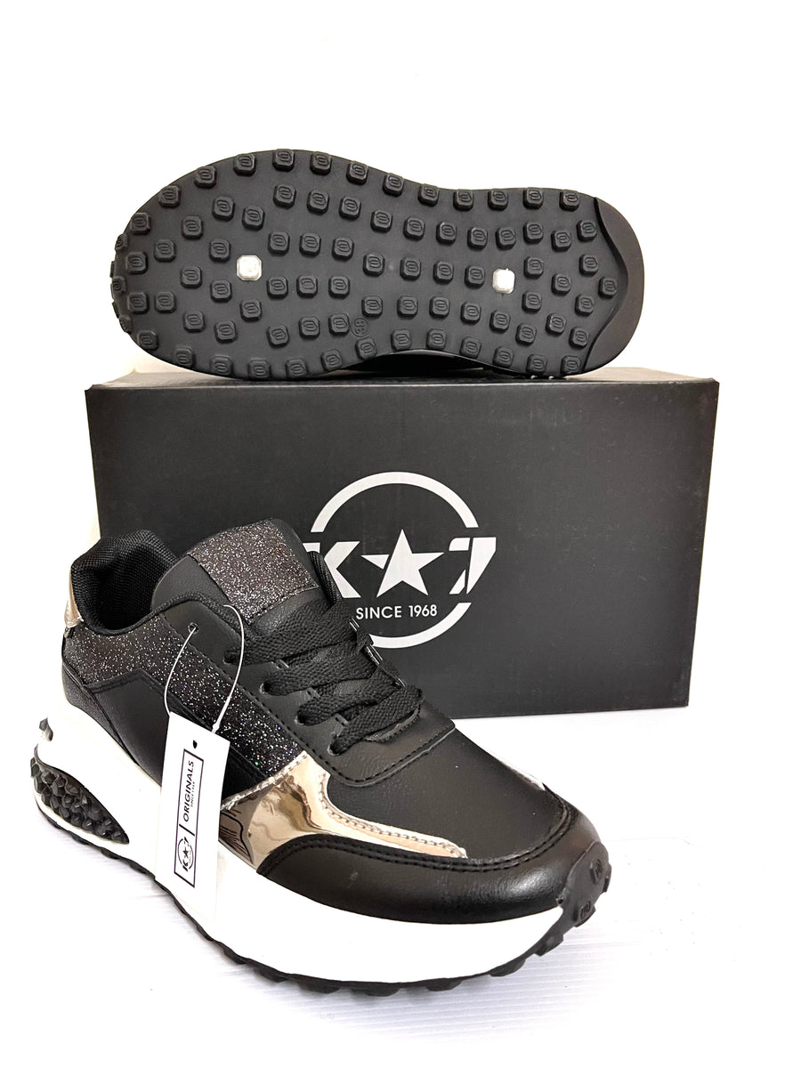 Original Ladies KStar7 Glamour Black and Silver sneakers – Smitty's Online
