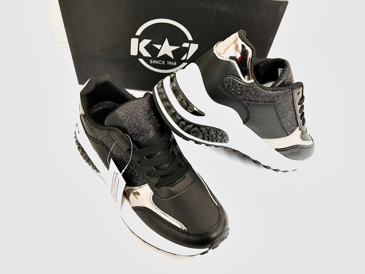 Original Ladies KStar7 Glamour Black and Silver sneakers – Smitty's Online