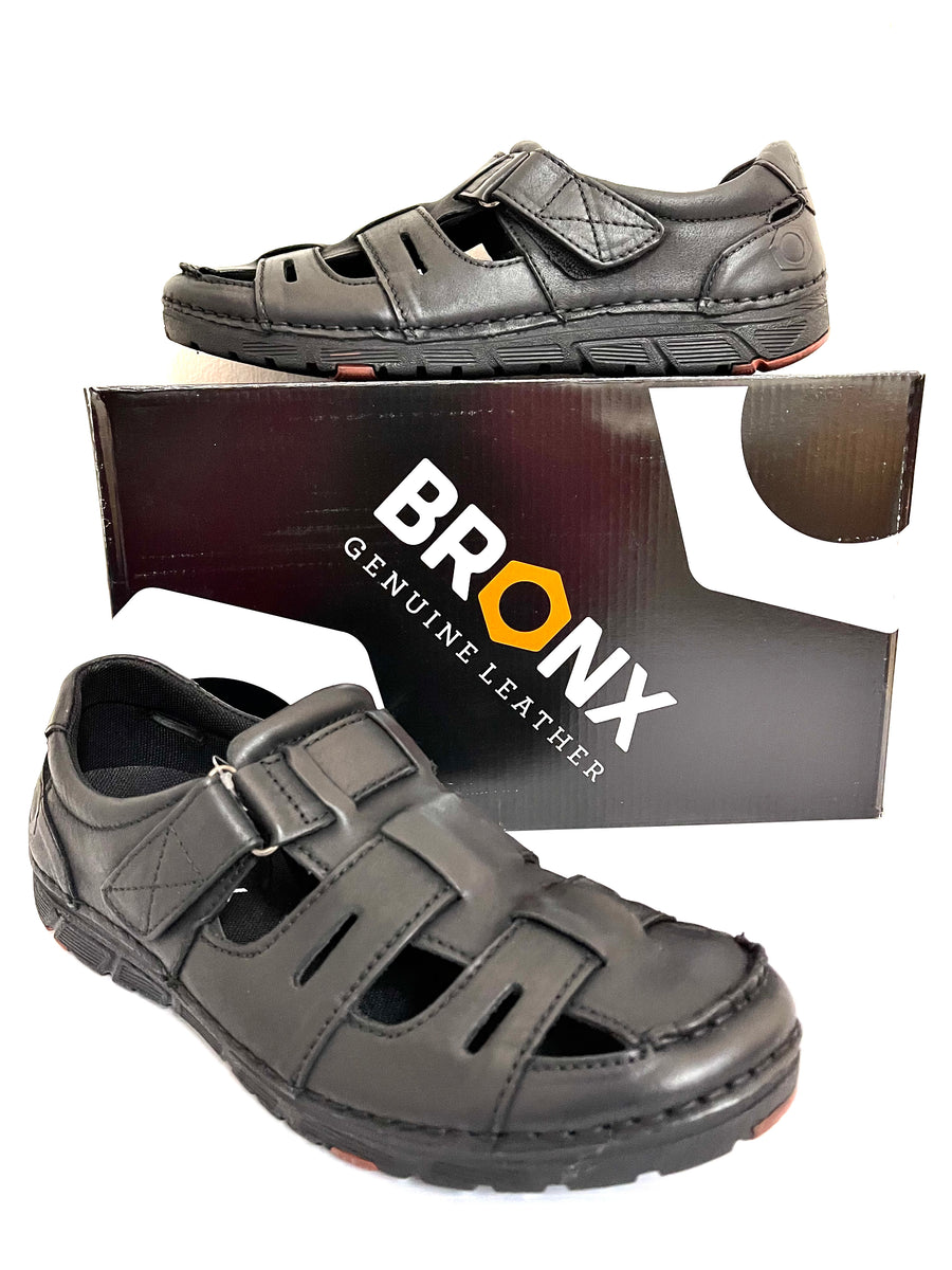 Genuine Bronx Trek Men's Leather Sandal in Black – Smitty's Online