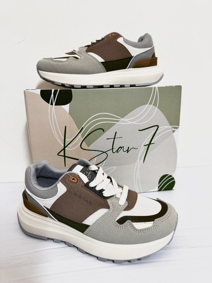 Ladies Sneaker: Kstar7 - MEADOW, Grey/Olive/Beige (#K7378L) – Smitty's ...