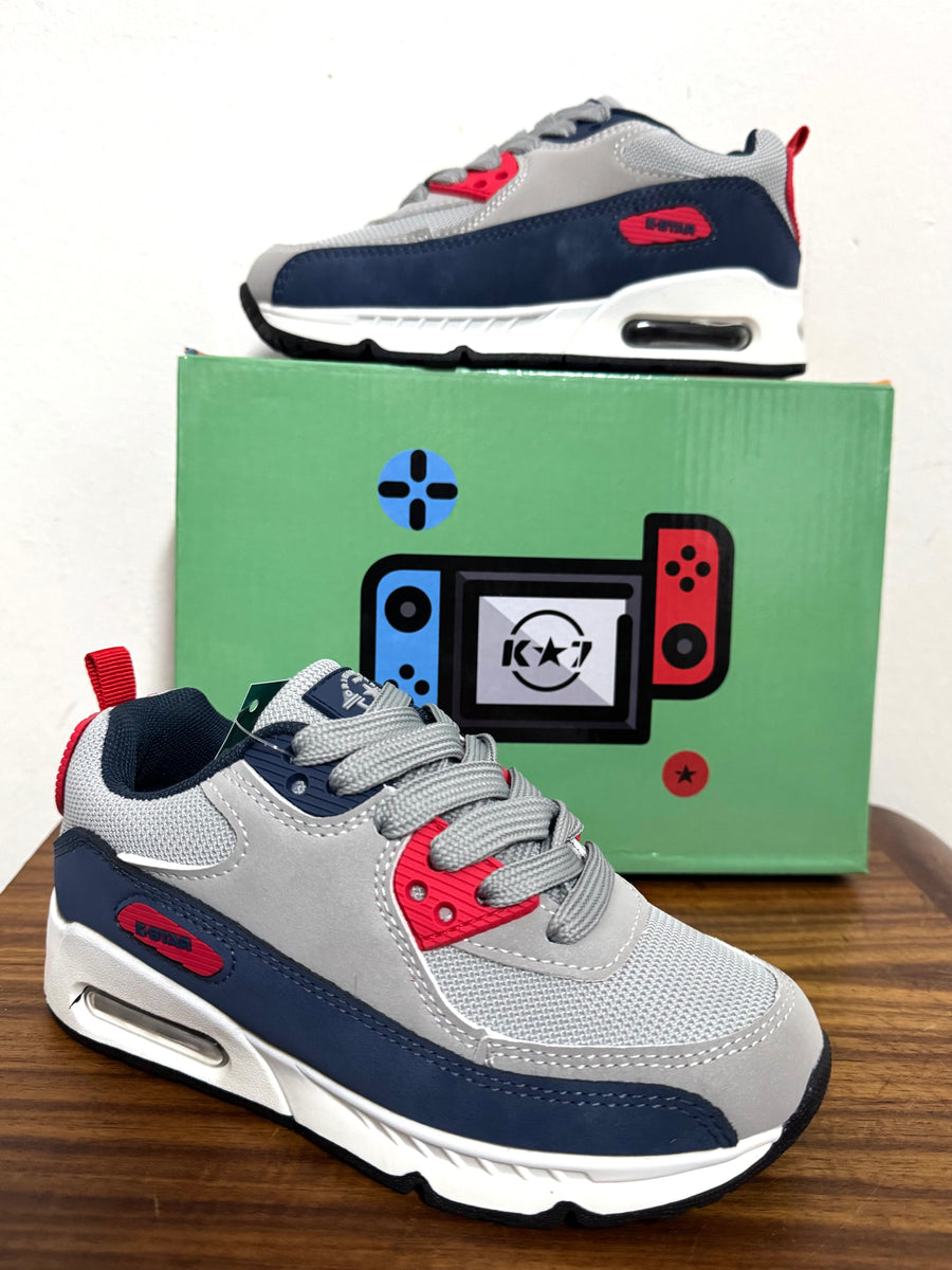 Kids Shoes: Kstar7 - ZOOM Grey/Red Boys #K7558B – Smitty's Online