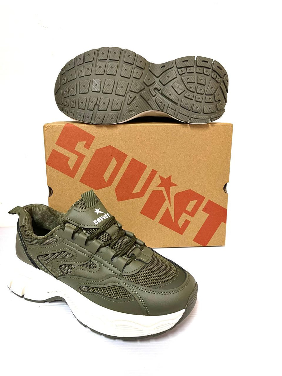 Ladies Soviet Sneakers - Evander Lace-Up - Dark Olive – Smitty's Online